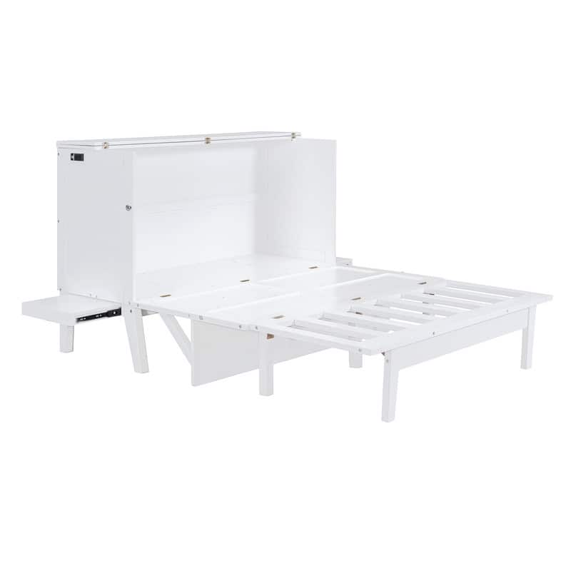 Queen Size Murphy Bed Chest With Desk Usb Port Removable Shelves On