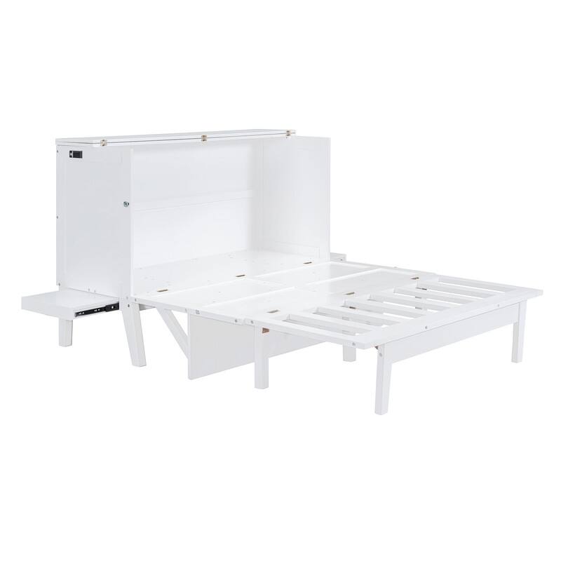 Queen Size Murphy Bed Chest With Desk Usb Port Removable Shelves On