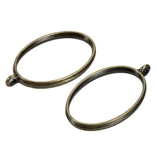 20Pcs Resin Pendants Frames Oval Alloy Hollow Charms for DIY Bronze ...