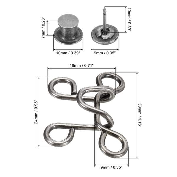 6pcs 27mm Waist Extender Buckle Jeans Button Pins Pants Tightener Black ...