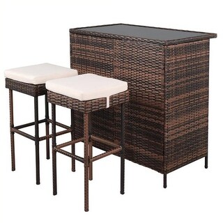 3pcs Rattan bar for outside - Bed Bath & Beyond - 37522498