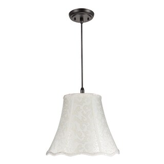 Aspen Creative 1-Light Fabric Lamp Shade Hanging Pendant, Off White - OIL RUBBED BRONZE - OIL ...