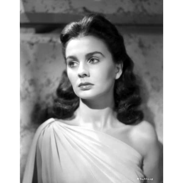 Jean Simmons Portrait in White Single-Shoulder Strap Dress Photo Print ...