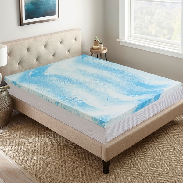 Subrtex Sea Wave Gel-infused Memory Foam Mattress Topper - Bed Bath ...