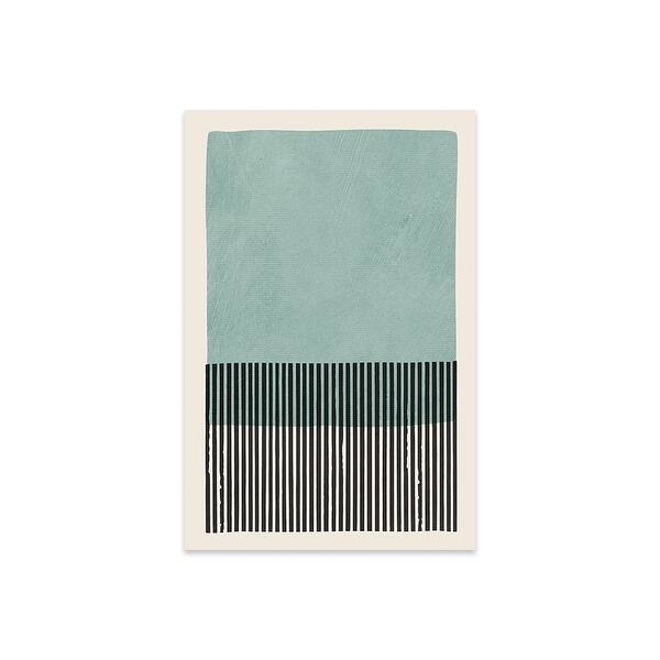 Light Blue-Green Block Black Lines Print On Acrylic Glass by ...