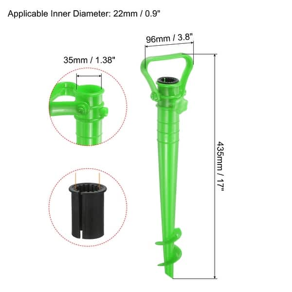2pcs Beach Umbrella Auger Stand, Adjustable Outdoor Base for Shade ...