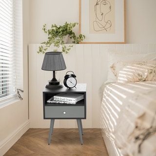 JASIWAY Modern Bedside Tables Nightstand with Drawer - Bed Bath ...