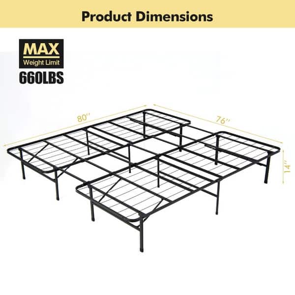 Folding Steel Platform Bed Frame for Kids and Adults - Bed Bath ...