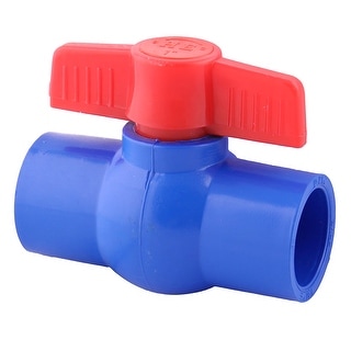 Plastic Straight Pipe Fitting Connector Ball Valve Blue Red 32mm Tube ...