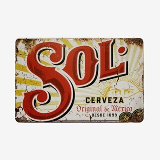 Sol Cerveza Mexican Beer Metal Tin Sign 12" x 8" - 12" X 8" - Bed Bath ...