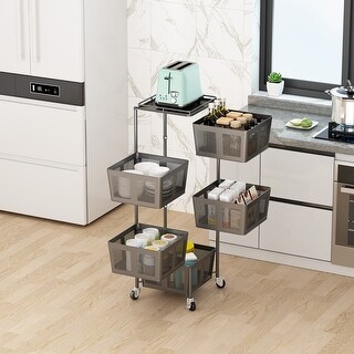 Square Rotating Multi-Layer, Kitchen Storage Shelf Rack - Bed Bath ...