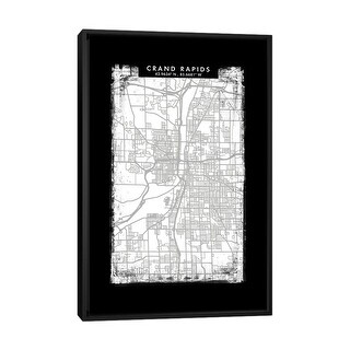 iCanvas "Grand Rapids City Map Black White Grey Style" by ...