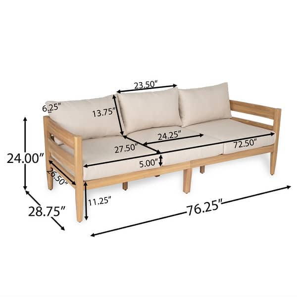 Christopher Knight Home- Avery Curved Acacia Wood Outdoor 5 Piece Chat ...