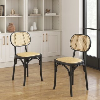 Janet Solid Wood with Natural Cane Side Chairs (Set of 2) - Bed Bath ...