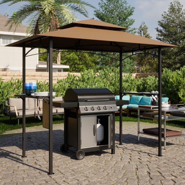 8x5 FT BBQ Grill Gazebo with Shelves and 10 Hooks - Bed Bath & Beyond ...