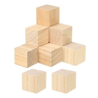 1.6Inch Unfinished Wooden Blocks, Natural Wood Cube Square Wood Blocks ...