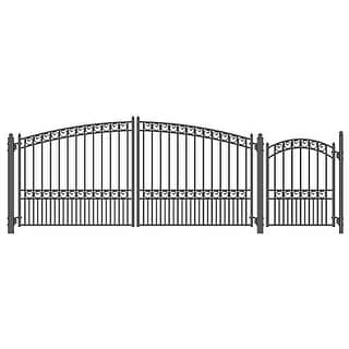 ALEKO Steel Dual Paris Style Driveway 14 ft with Pedestrian Gate - 14 ...