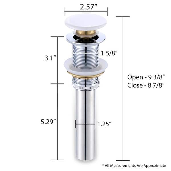 Luxier DS01-T Bathroom Sink Push Pop-Up Drain Stopper with No Overflow ...