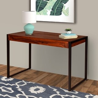 42 Inch Rectangular Solid Acacia Wood Sideboard Console Table, Metal ...