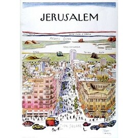 ''Jerusalem'' by J. Staber (After Saul Steinberg) Judaic Art Print (34 ...