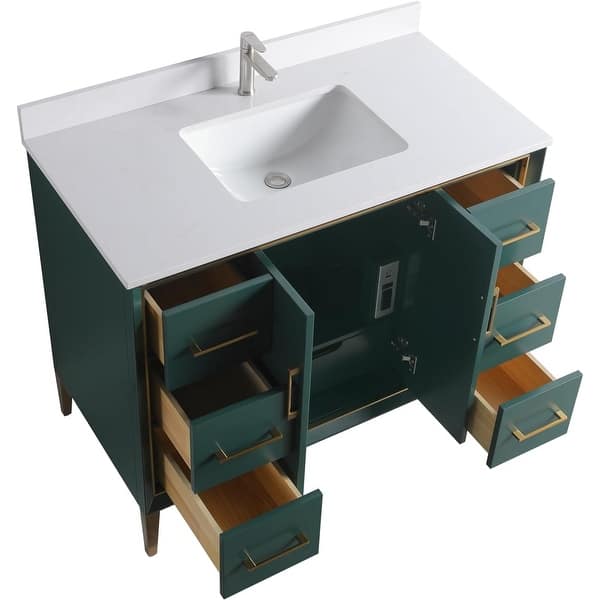 VSD Freestanding Shaker Bathroom Vanity with Cultured Marble Sink - Bed ...