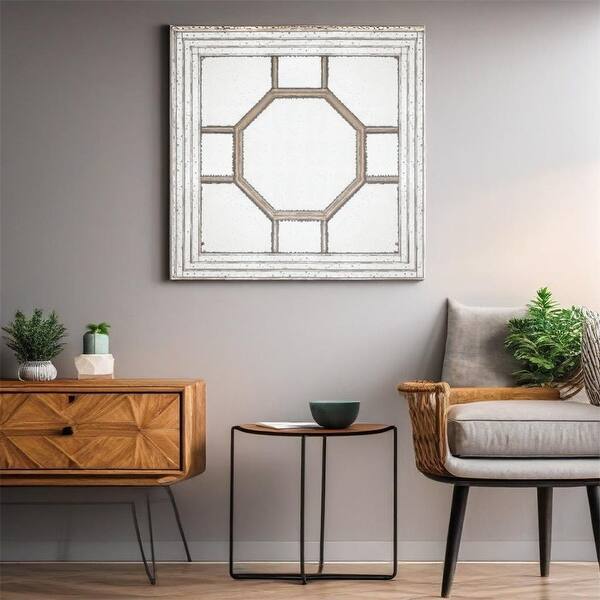 Antique Style Decorative Square Wall Mirror with Mirrored Frame - Bed ...