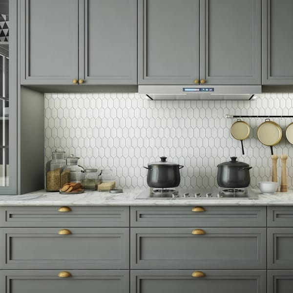 TileGen. Recycle Classic Bianaca Glass Mosaic in White Wall Tile (10 ...