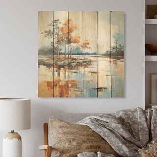 Designart "Lake Smmer Charm" Lakes Lakehouse Wood Wall Decor - Lake ...