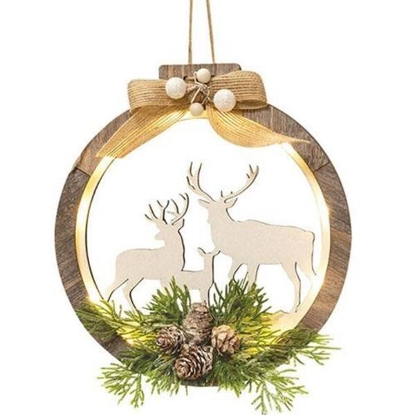 Round Reindeer Cutout Ornament - 7.5undefined in diameter - Bed Bath ...