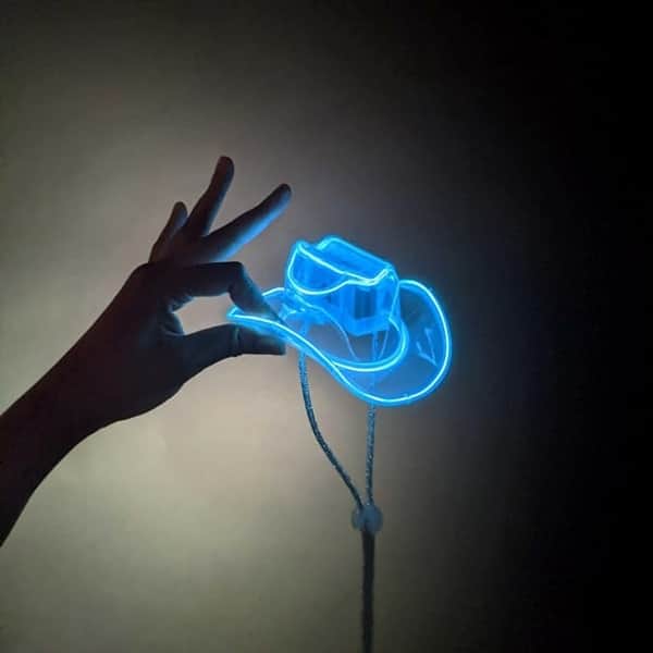Neon Cowboys Mini LED Neon Hat - Light Up Wire Cowboys Hat for ...
