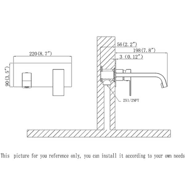 Wall Mounted Bathroom Faucet Single Handle Matte Black Bathroom Sink ...