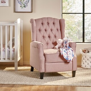 Wingback Push-Back Recliner, Button Tufted, Diamond Stitch, Birch Legs ...