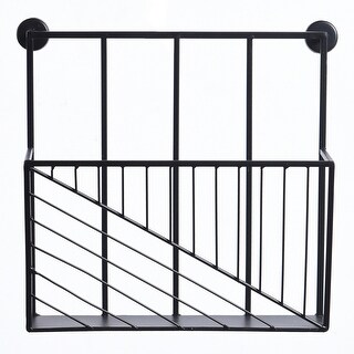 Darwin - Home Office Metal Wall Magazine Rack - Matte Black Finish ...