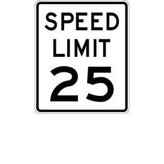 Lyle Speed Limit 25 Traffic Sign,24" x 18" R2-1-25-18DA - 1 Each - Bed ...