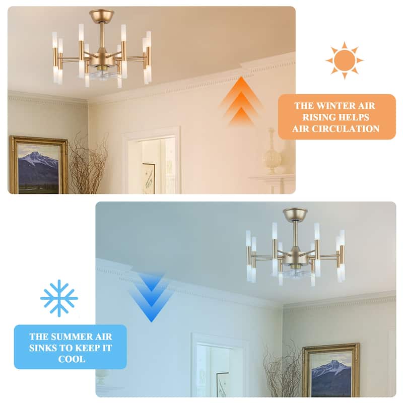 Bella Depot 6-Lighr Gold French Country Metal Candle Ceiling Fan 6 ...