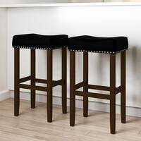 Nathan James Hylie Backless Counter Height Bar Stool with Solid Wood ...