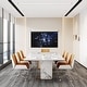 Modern 6.5 ft Luxurious White Sintered Stone Conference Table for 8 ...