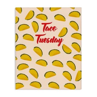 Stupell Taco Tuesday Food Pattern Canvas Wall Art Design By Dina Riddle ...