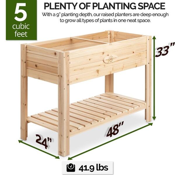 Cedar Raised Planter Box with Legs - Elevated Wood Raised Garden Bed ...