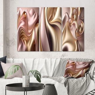 Designart "Luscious Liquid Gold In Subdued Pink And Taupe II" Abstract ...