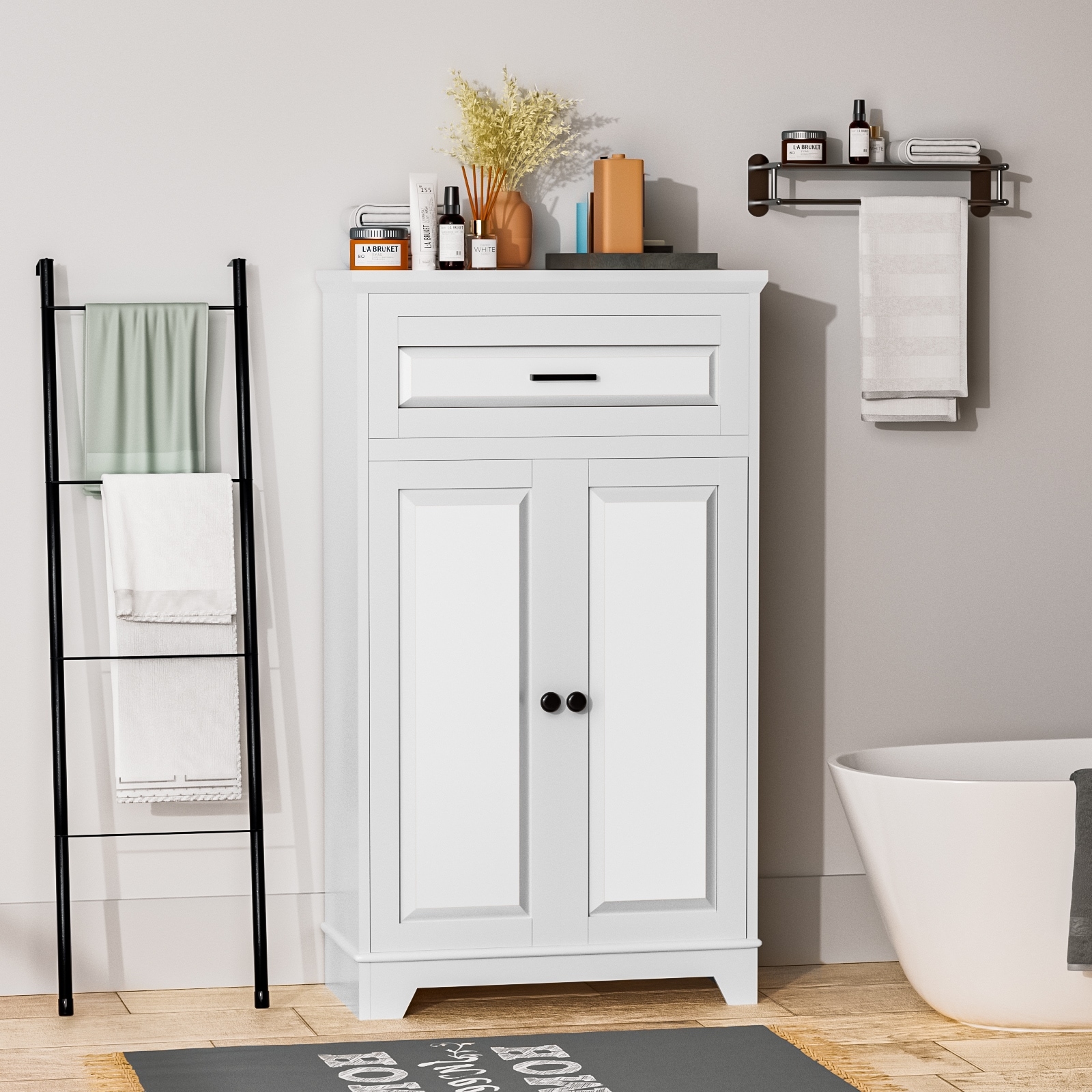 Bauer Modern White Finished Wood 4-Drawer Bathroom Storage Cabinet - On ...