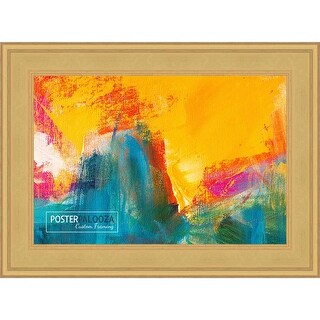 18x11 Contemporary Gold Complete Wood Picture Frame with UV Acrylic ...