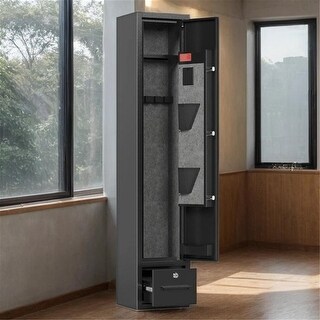 4-Gun Capacity Rifle Safe with Digital Lock, Removable Shelf, Drawer ...