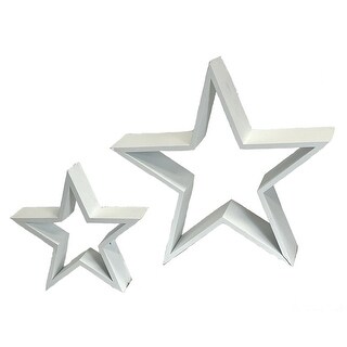 Set Of 2 Assorted Sized White Star Decorations - Bed Bath & Beyond ...