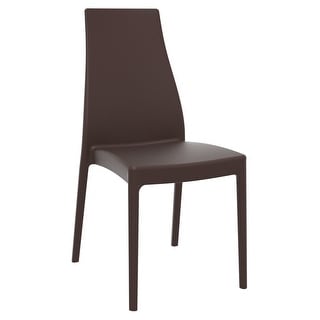 37" Brown Outdoor Patio Solid High Back Dining Chair - Bed Bath ...