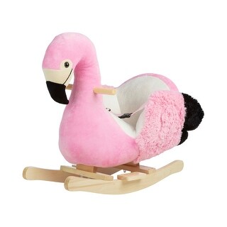 Happy Trails Rocking Horse - Plush Flamingo Ride on Toys with Seat ...