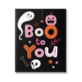 Stupell Boo To You Smiling Halloween Elements Canvas Wall Art by Nina ...
