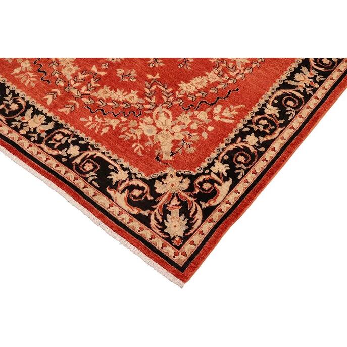 Oriental Ziegler Jimmie Rust Black Hand-knotted Wool Rug - 8 ft. 1 in ...