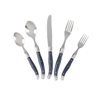 Ginkgo Le Prix 20-piece Navy Blue Flatware Set - On Sale - Bed Bath ...