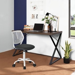 Simplicity Style 47.2" L Computer Desk, Square Sit Stand Up Desk, Home ...